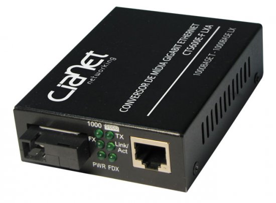 CTS600E-F-LXA CiaNet Conversor de Mídia Monomodo Gigabit 20Km