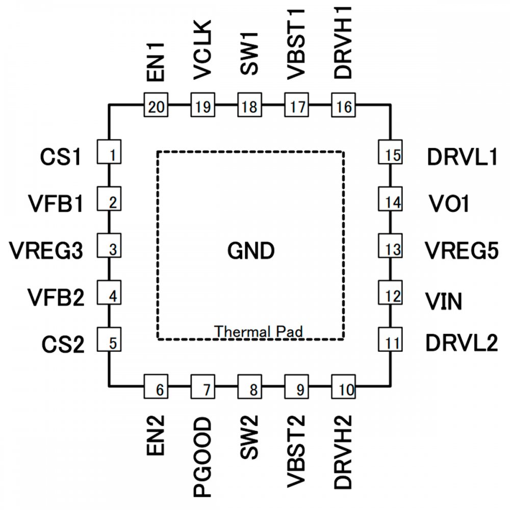 TPS51285BRUKR CI 1285B TPS51285B PWM WQFN20 SMD