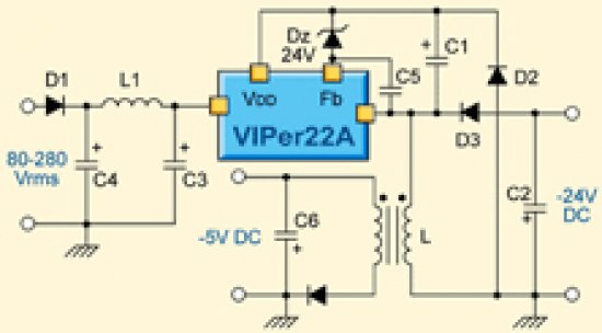 VIPER22A LOW POWER OFF LINE SMPS PRIMARY SWITCHER