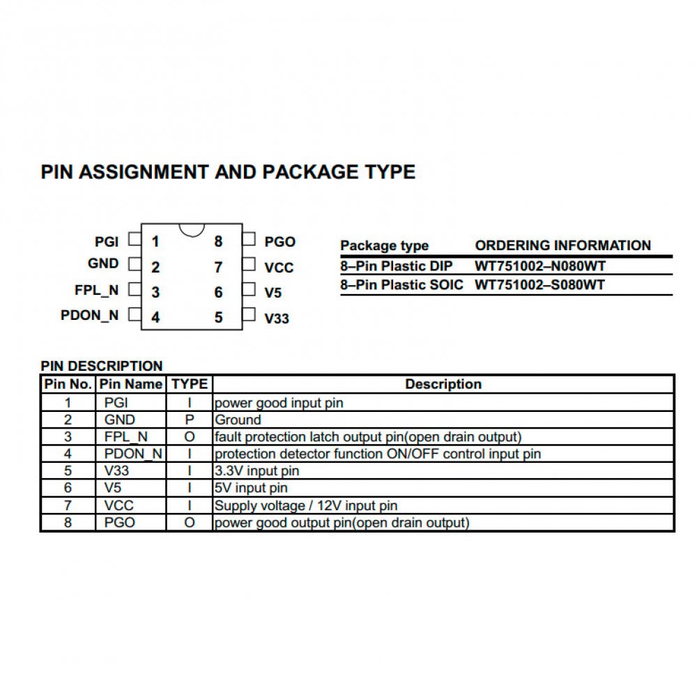 Wt751002 Datasheet Pdf Pinout Pc Power Supply Supervisor Ремонт